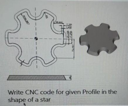 Solved Write CNC code tor given Prolile in the shape of a | Chegg.com