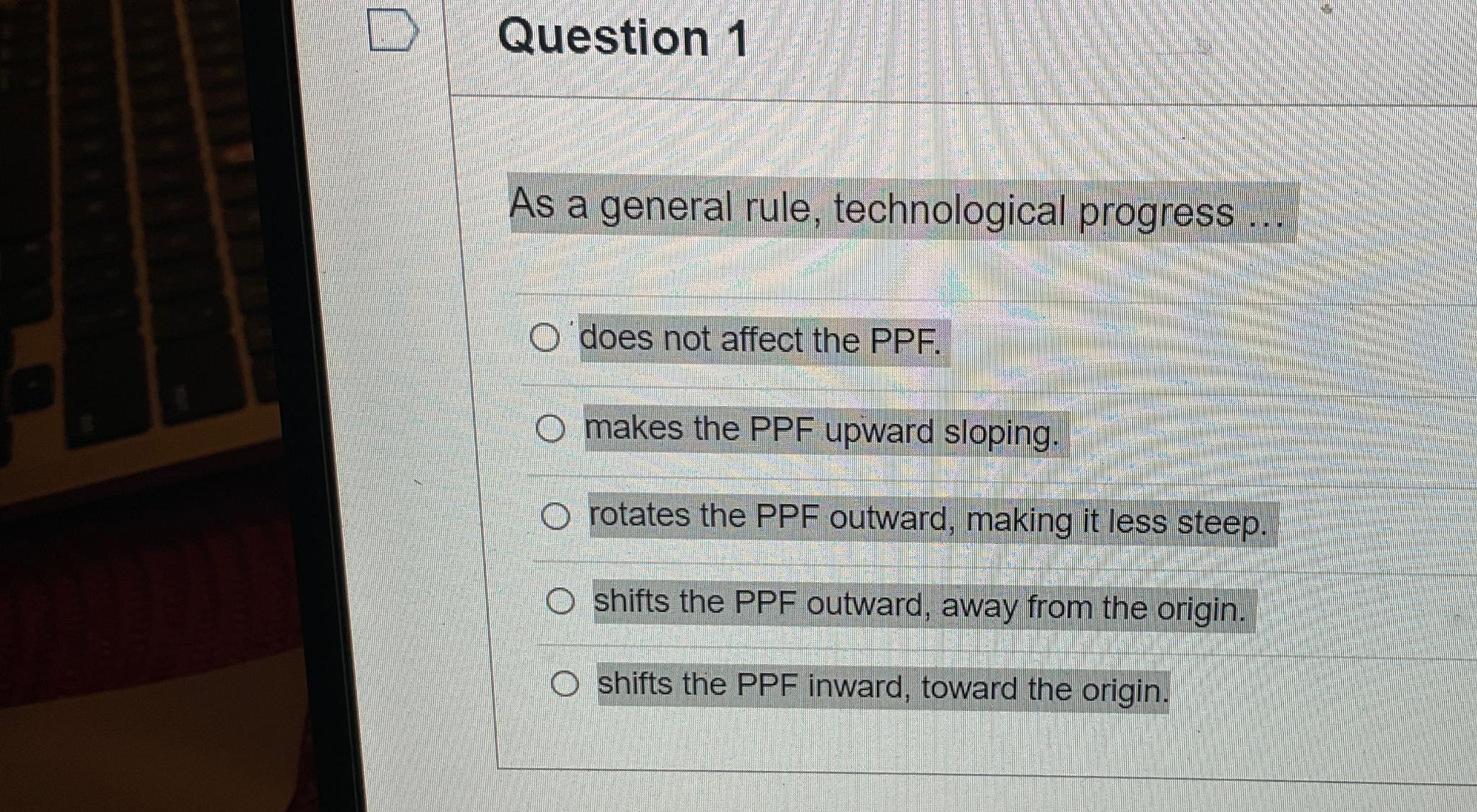 Solved Question 1As a general rule, technological progress | Chegg.com