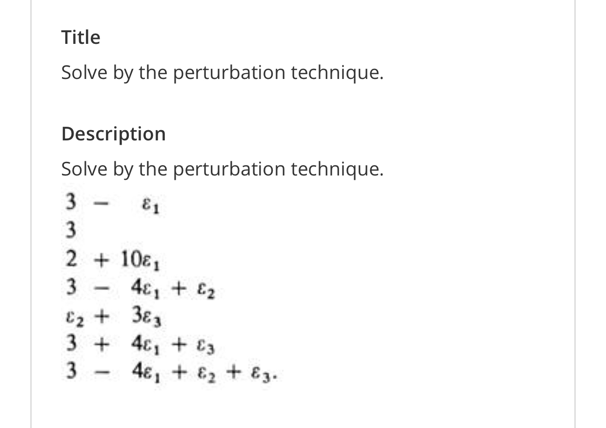 Solved TitleSolve by the perturbation | Chegg.com