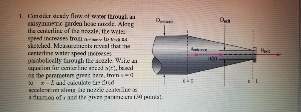 Solved Dentrance Dexit Uentrance Uexit 3. Consider steady | Chegg.com