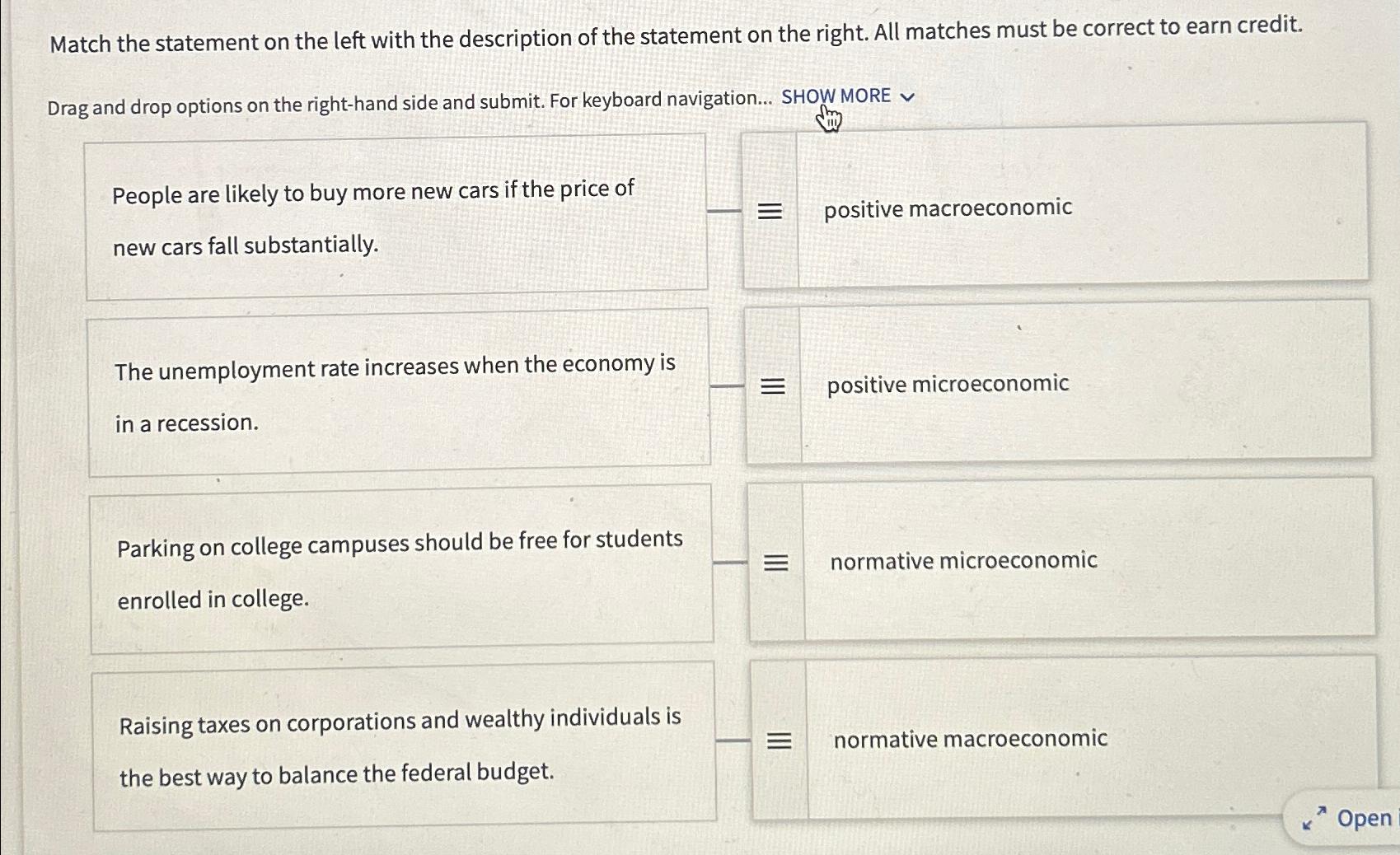 Solved Match the statement on the left with the description | Chegg.com
