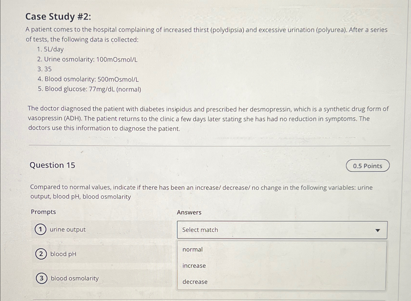 Solved Case Study #2:A patient comes to the hospital | Chegg.com
