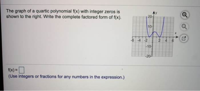 Solved The graph of a quartic polynomial f(x) with integer | Chegg.com