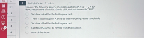 Solved 8Multiple Choice0.1 ﻿pointsConsider the fottowing | Chegg.com