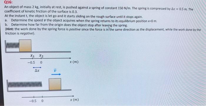 Solved An Object Of Mass 2 Kg Initially At Rest Is Pushed