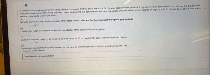 Solved You made a homemade accelerometer using a protractor, | Chegg.com