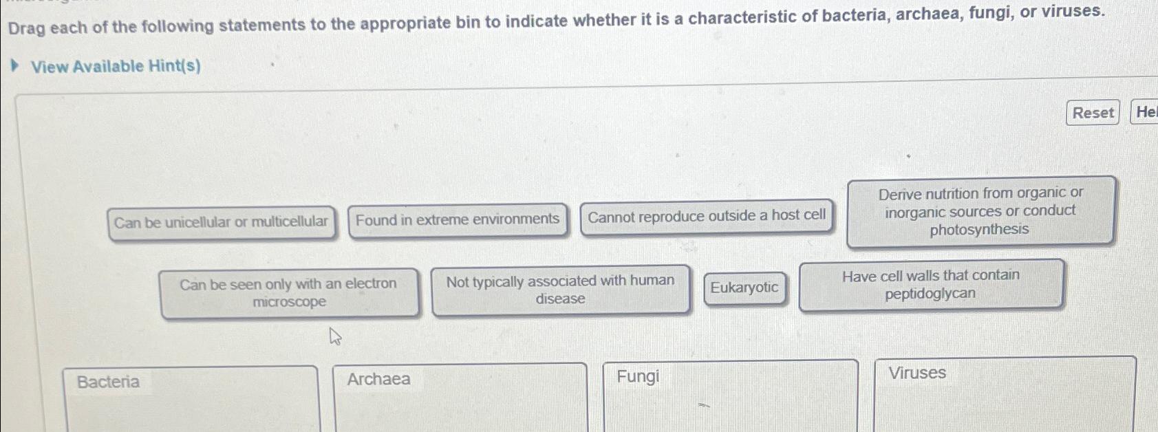 Solved Drag each of the following statements to the | Chegg.com