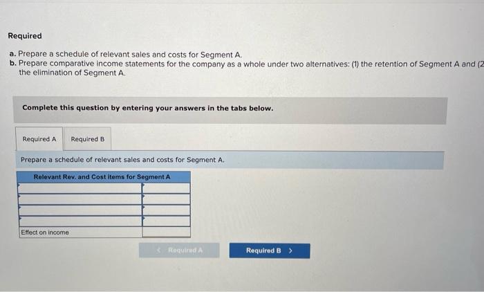 Solved Exercise 6-14A (Algo) Segment elimination decision LO | Chegg.com