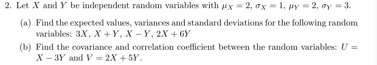 Solved Let x ﻿and Y ﻿be independent random variables with | Chegg.com