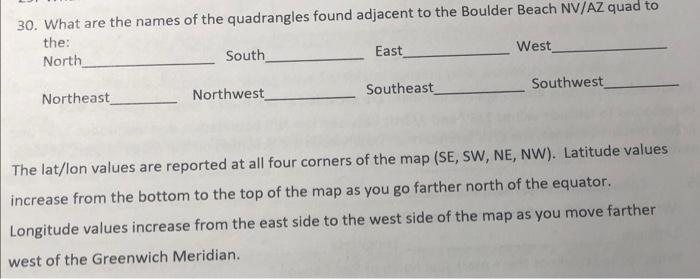 30. What are the names of the quadrangles found | Chegg.com