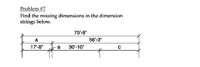 Solved Problem \#7 Find the missing dimensions in the | Chegg.com