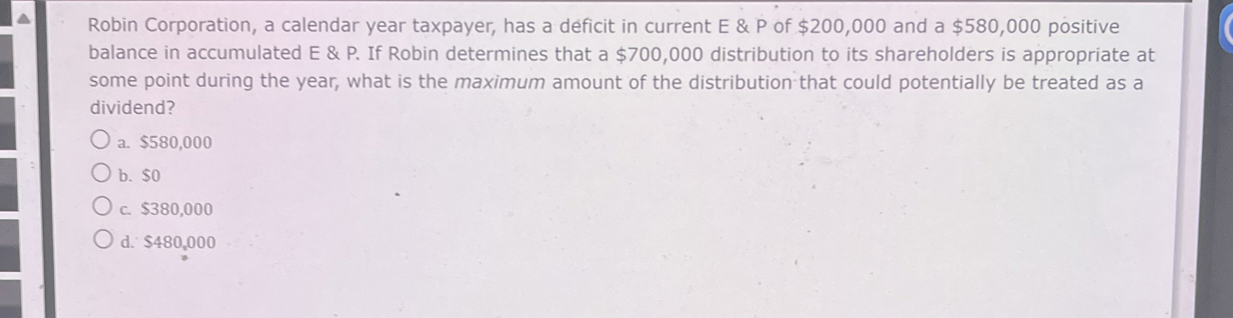 Solved Robin Corporation, a calendar year taxpayer, has a | Chegg.com