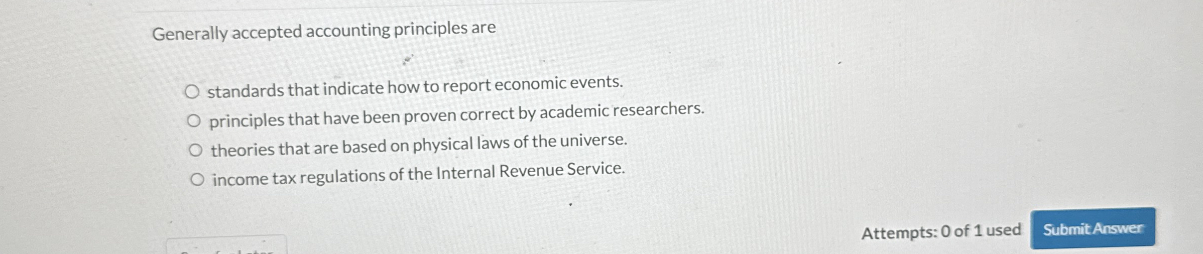 Solved Generally accepted accounting principles arestandards | Chegg.com