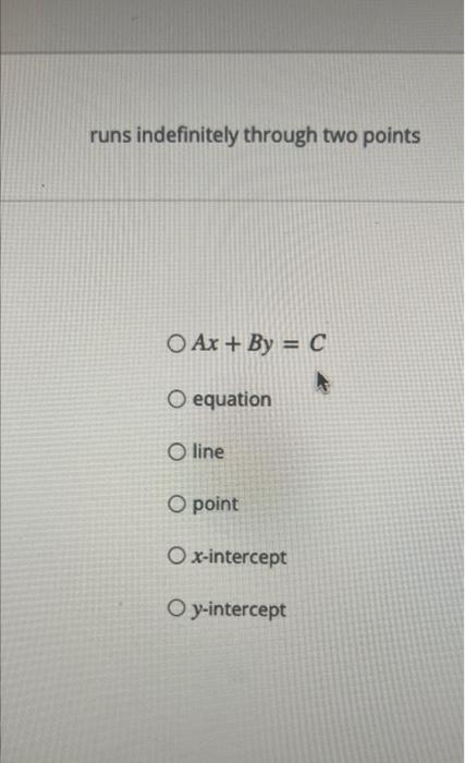 Solved runs indefinitely through two points Ax+By=C equation | Chegg.com