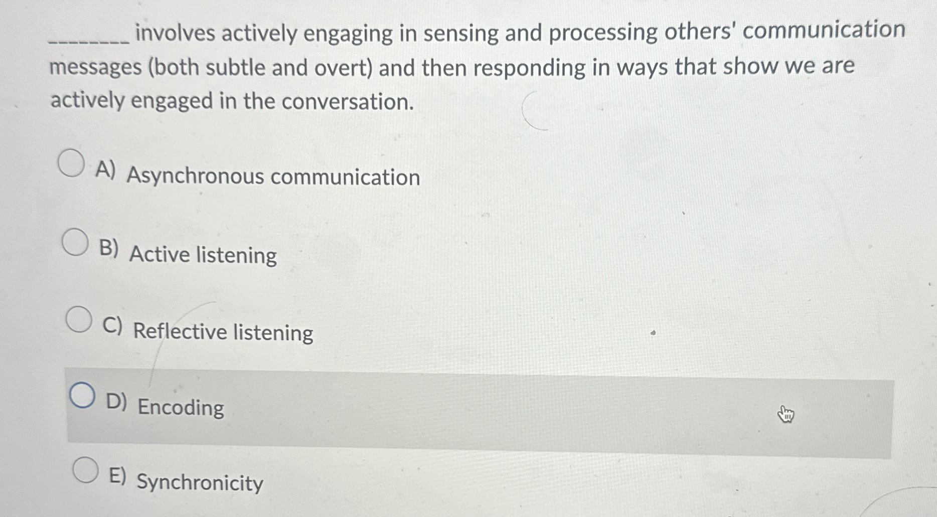 Solved involves actively engaging in sensing and processing | Chegg.com