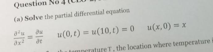 Solved (a) Solve the partial differential equation | Chegg.com