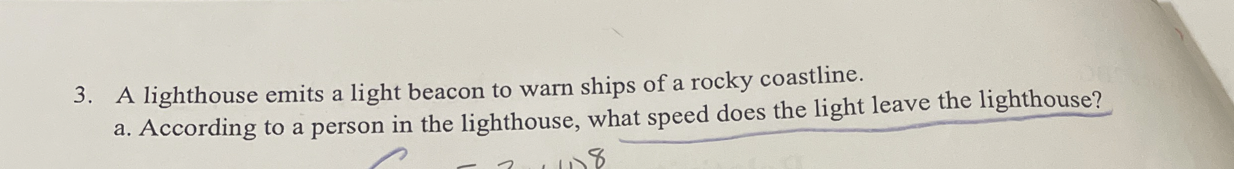 Solved A lighthouse emits a light beacon to warn ships of a | Chegg.com