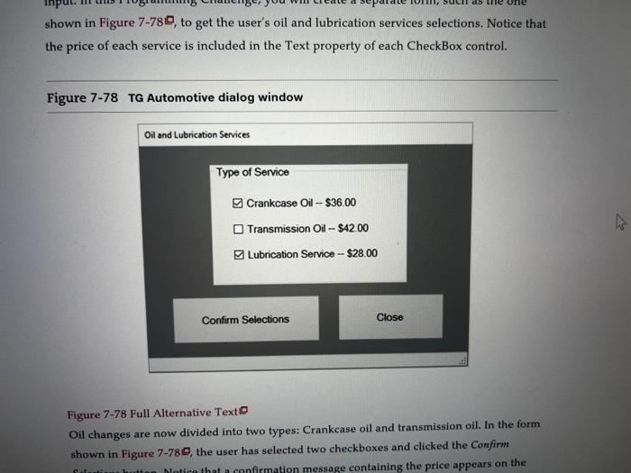 6. TG Automotive with Dialog Window In Chapter 6 , | Chegg.com