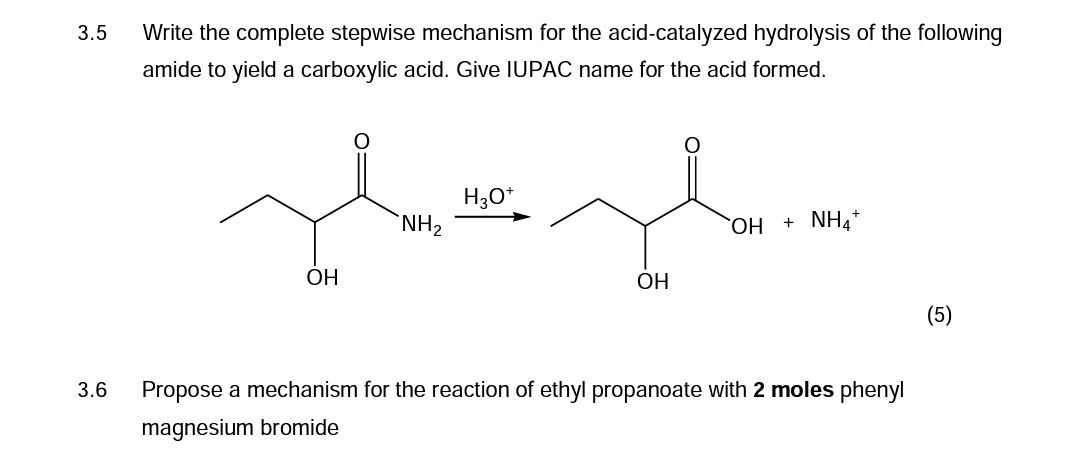 Solved 3.5 Write the complete stepwise mechanism for the | Chegg.com