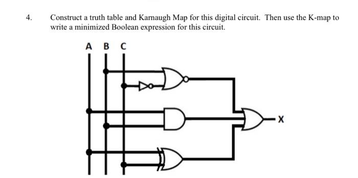 Solved Construct a truth table and Karnaugh Map for this | Chegg.com