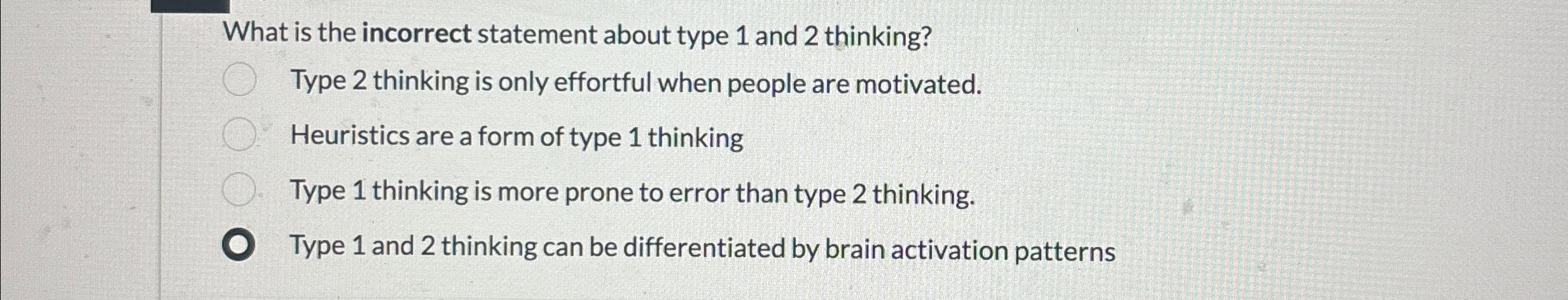 Solved What is the incorrect statement about type 1 ﻿and 2 | Chegg.com