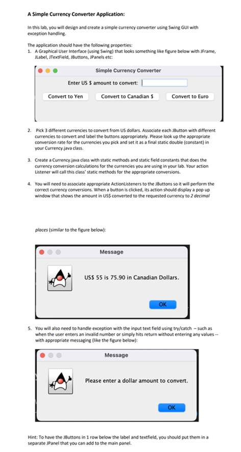 Solved A Simple Currency Converter Application:In this lab, | Chegg.com