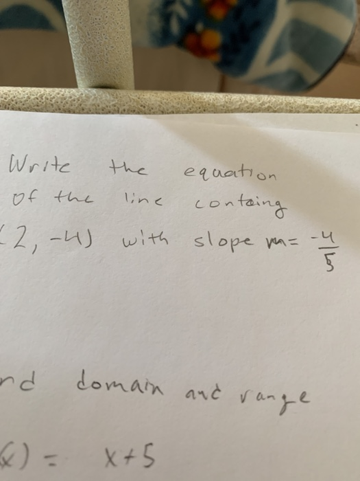 Solved Write The Of The Line 2 4 With Equation Containg 