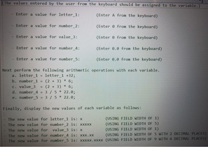 Solved Create A Program That Declares The Following Five 