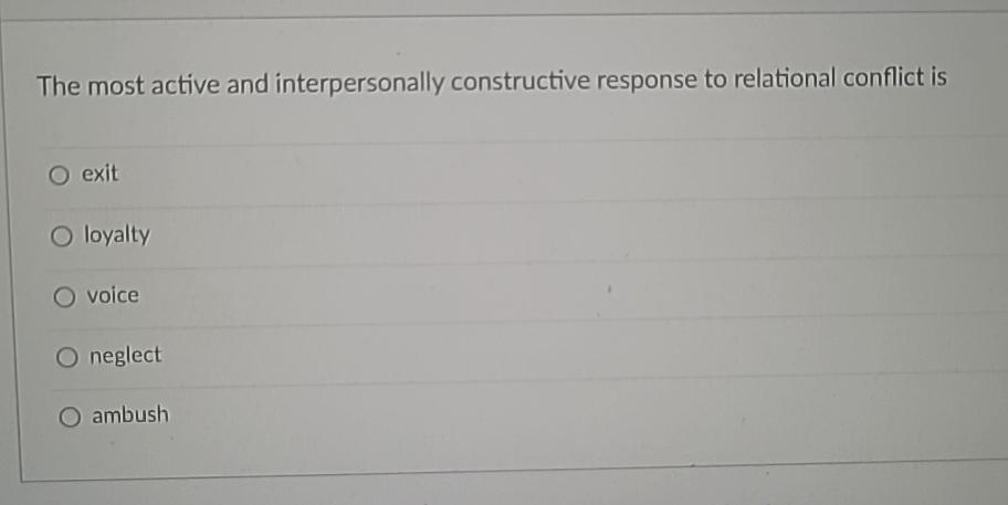 Solved The most active and interpersonally constructive | Chegg.com