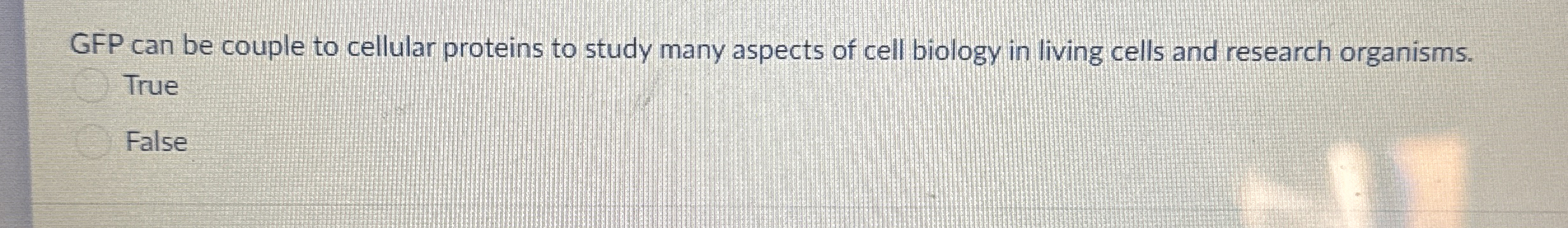 Solved GFP can be couple to cellular proteins to study many | Chegg.com