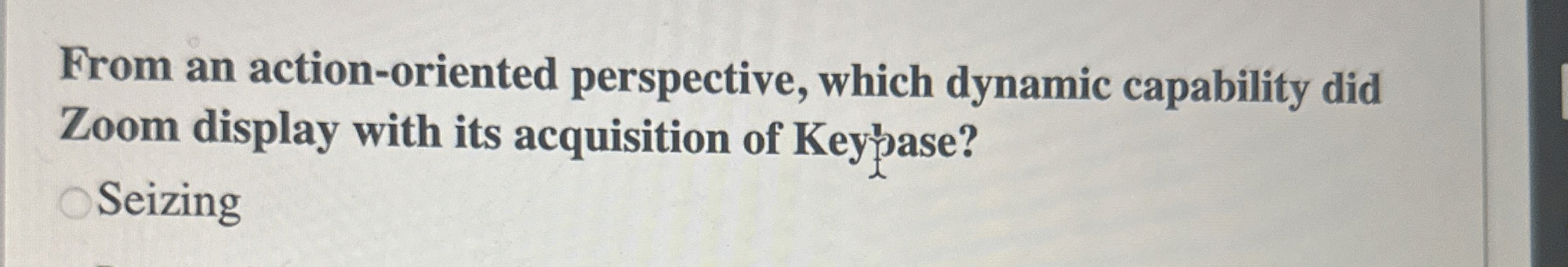 Solved From an action-oriented perspective, which dynamic | Chegg.com