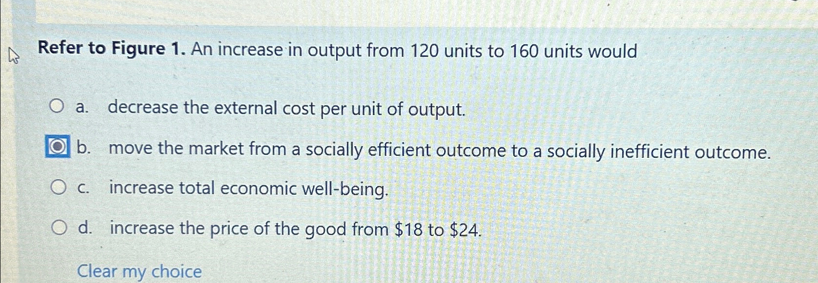 Solved Refer to Figure 1. ﻿An increase in output from 120 | Chegg.com