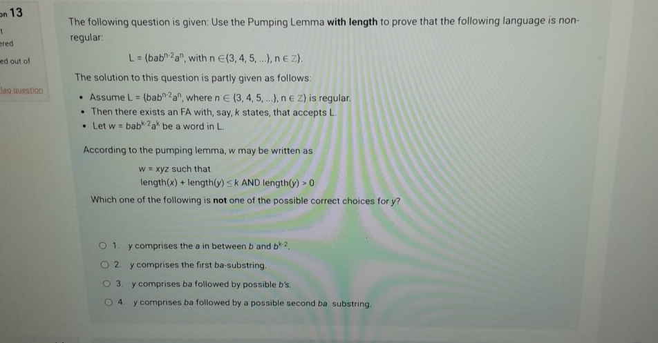 Solved 13The following question is given: Use the Pumping | Chegg.com Solved 13The following question is given: Use the Pumping | Chegg.com