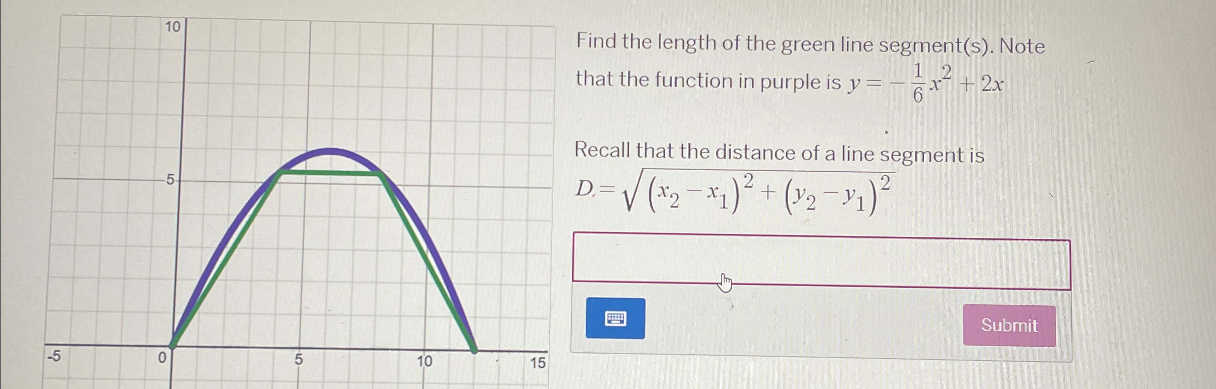 Solved Find the length of the green line segment(s). ﻿Note | Chegg.com