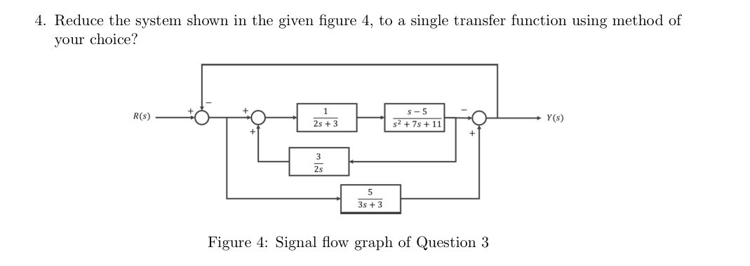 Reduce the system shown in the given figure 4, ﻿to a | Chegg.com