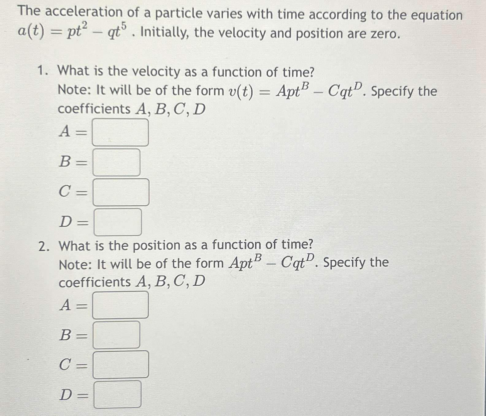 Solved The acceleration of a particle varies with time | Chegg.com