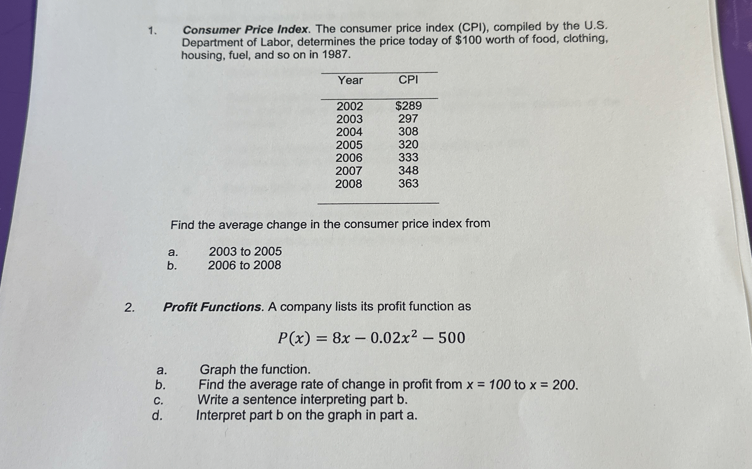 Solved Consumer Price Index. The consumer price index (CPI), | Chegg.com