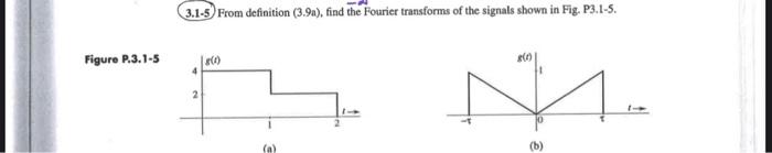 Solved 3.1-5) From definition (3.9a), find the Fourier | Chegg.com