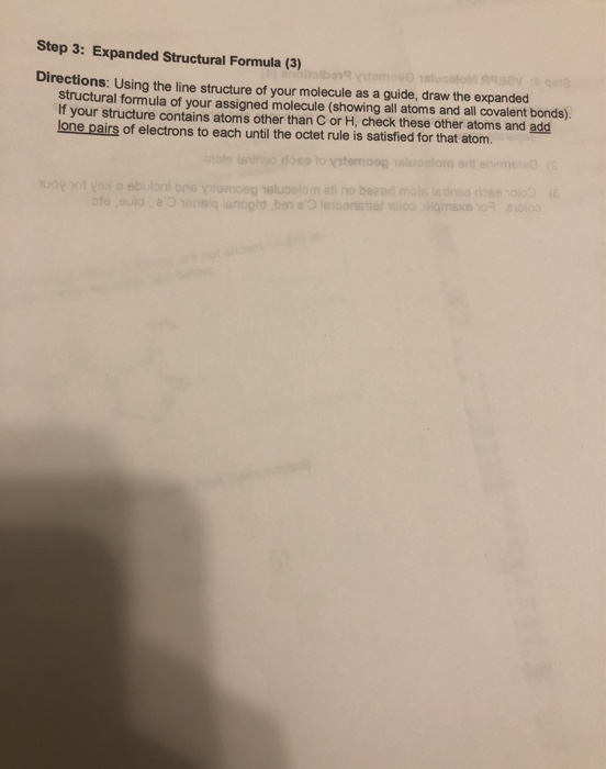 Solved Step 3: Expanded Structural Formula (3) Directions: | Chegg.com
