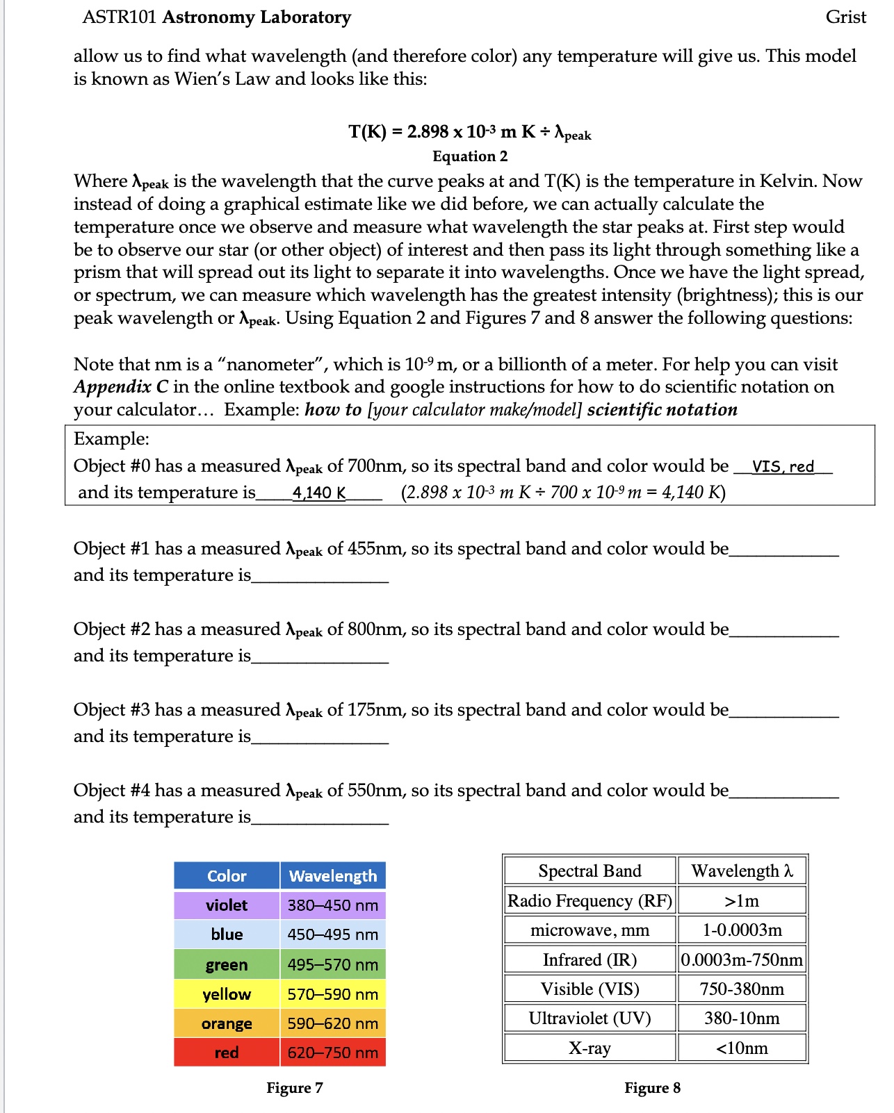 Solved ASTR101 ﻿Astronomy Laboratoryallow us to find what | Chegg.com