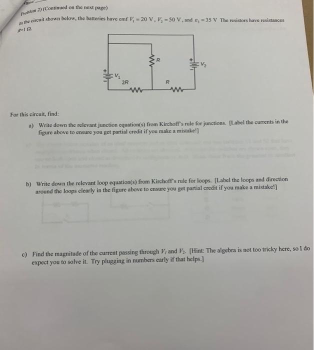 Solved problem 2) (Continued on the next page) In the | Chegg.com