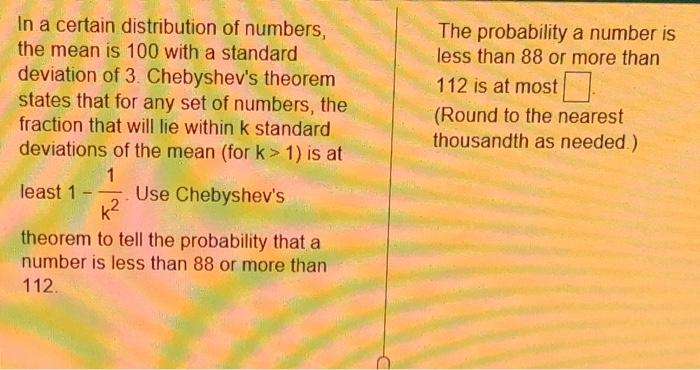 Solved In a certain distribution of numbers, the mean is 100 | Chegg.com