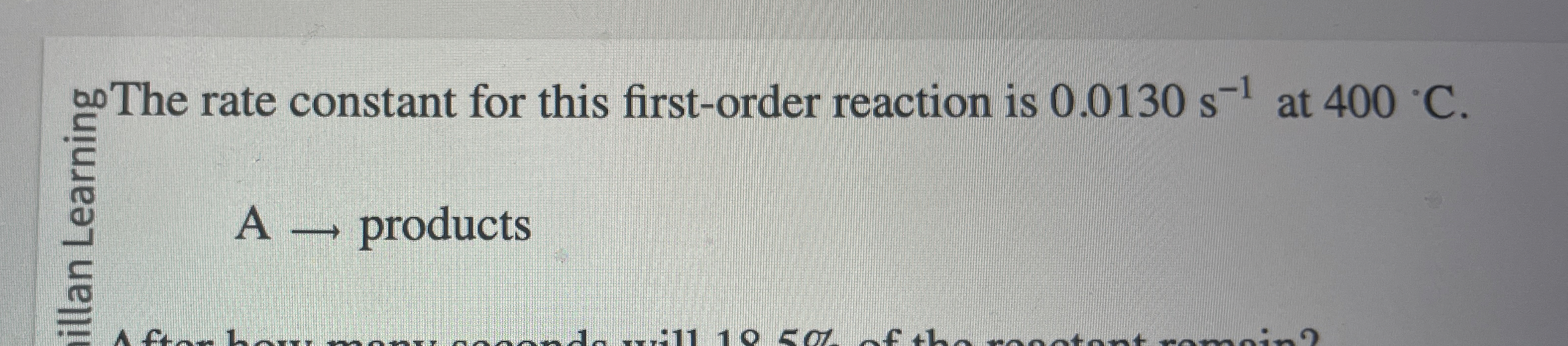 Solved ?20 ﻿The rate constant for this first-order reaction | Chegg.com
