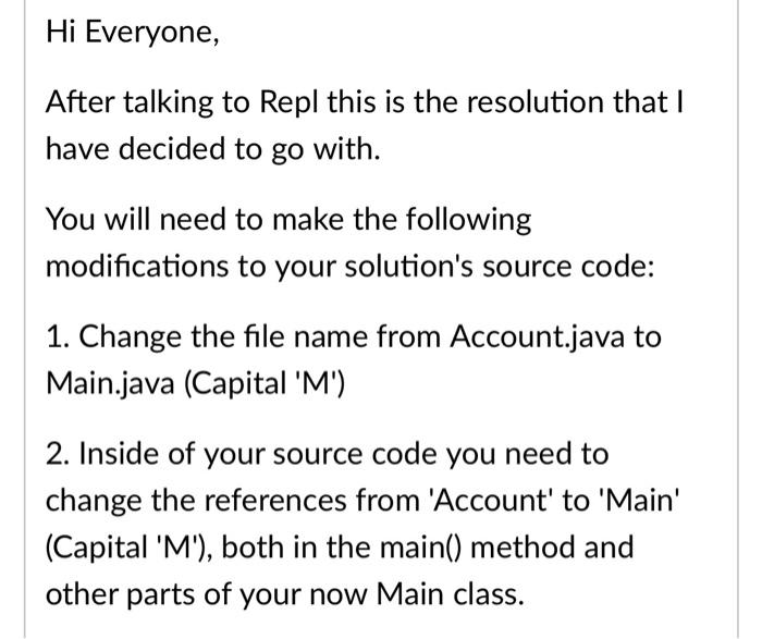 Solved After talking to Repl this is the resolution that I | Chegg.com