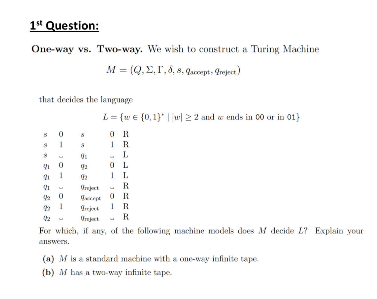 Solved 1st ﻿Question:One-way vs. ﻿Two-way. We wish to | Chegg.com