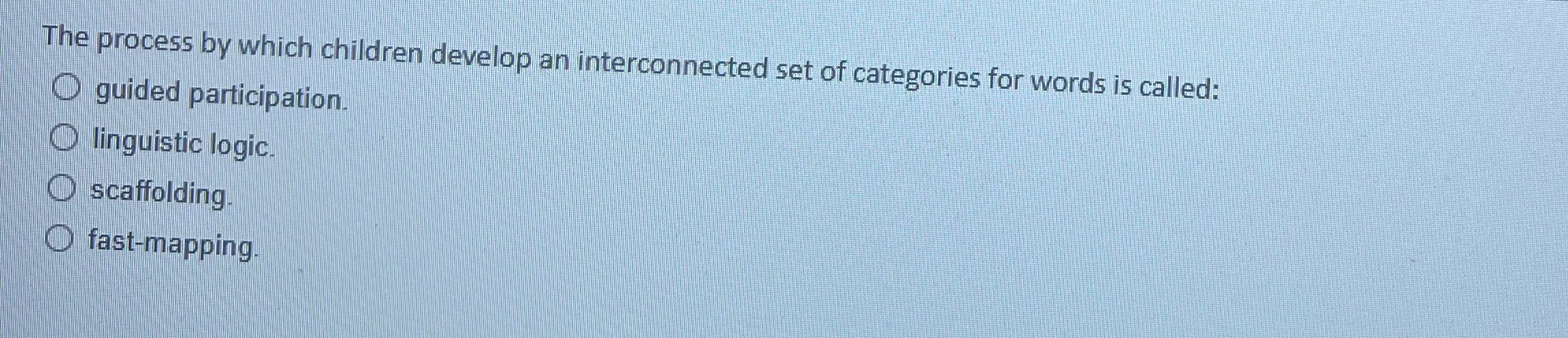 Solved The process by which children develop an | Chegg.com