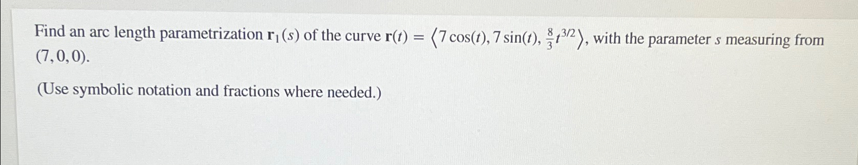 Solved Find an arc length parametrization r1(s) ﻿of the | Chegg.com