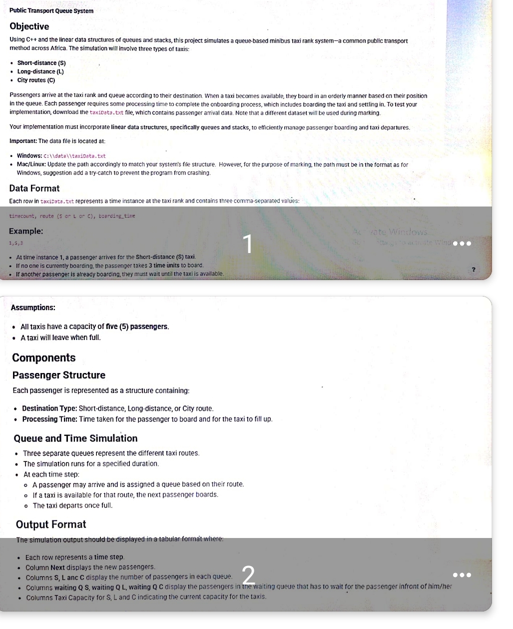 Public Transport Queue SystemObjectiveUsing Ctt and | Chegg.com