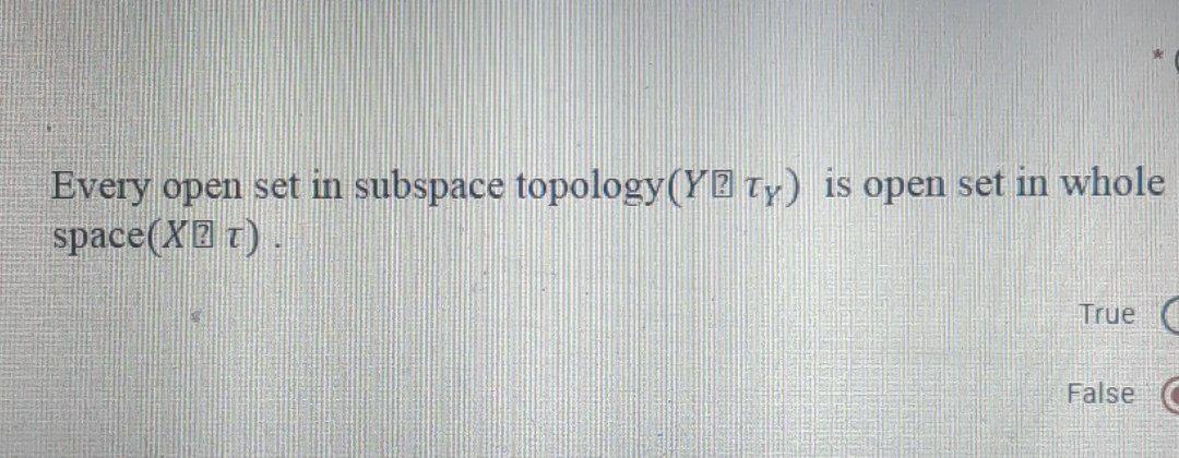 Solved Every open set in subspace topology(Y3 ty) is open | Chegg.com