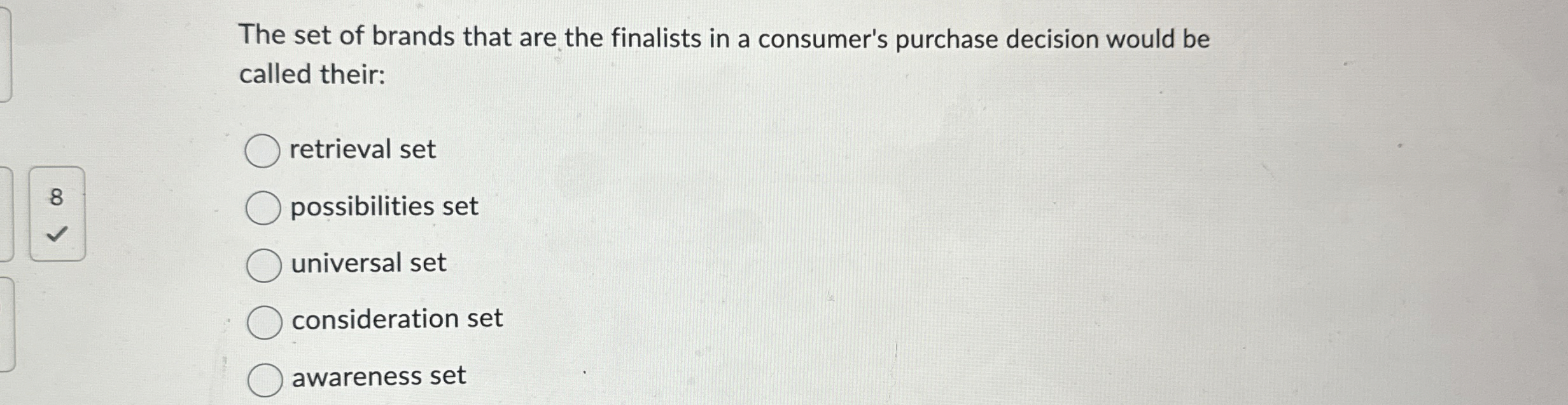 Solved The set of brands that are the finalists in a | Chegg.com